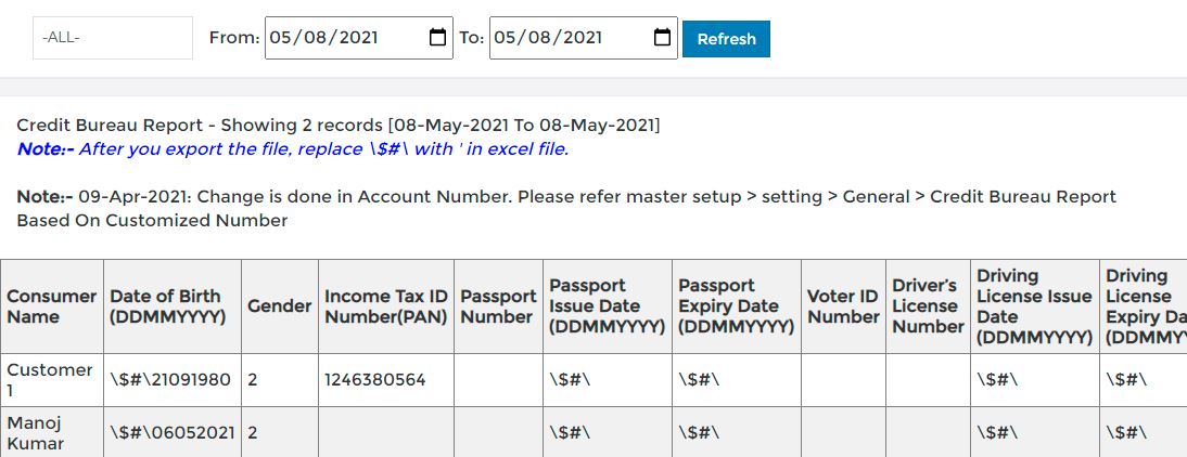 CBR- Credit Bureau Reporting – Jainam Software